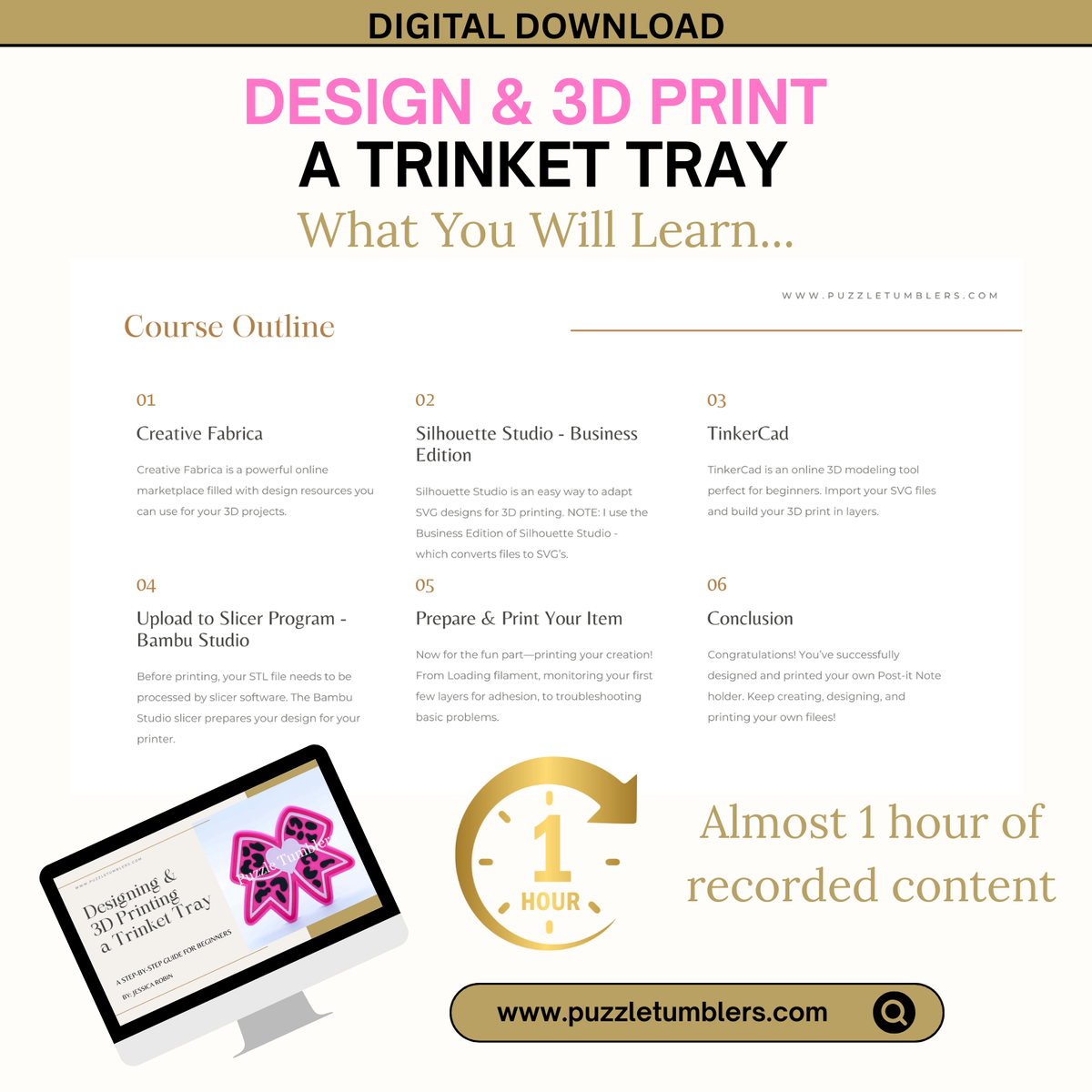 Beginner 3D Printing Course | Design & Create a Trinket Tray | Step ...