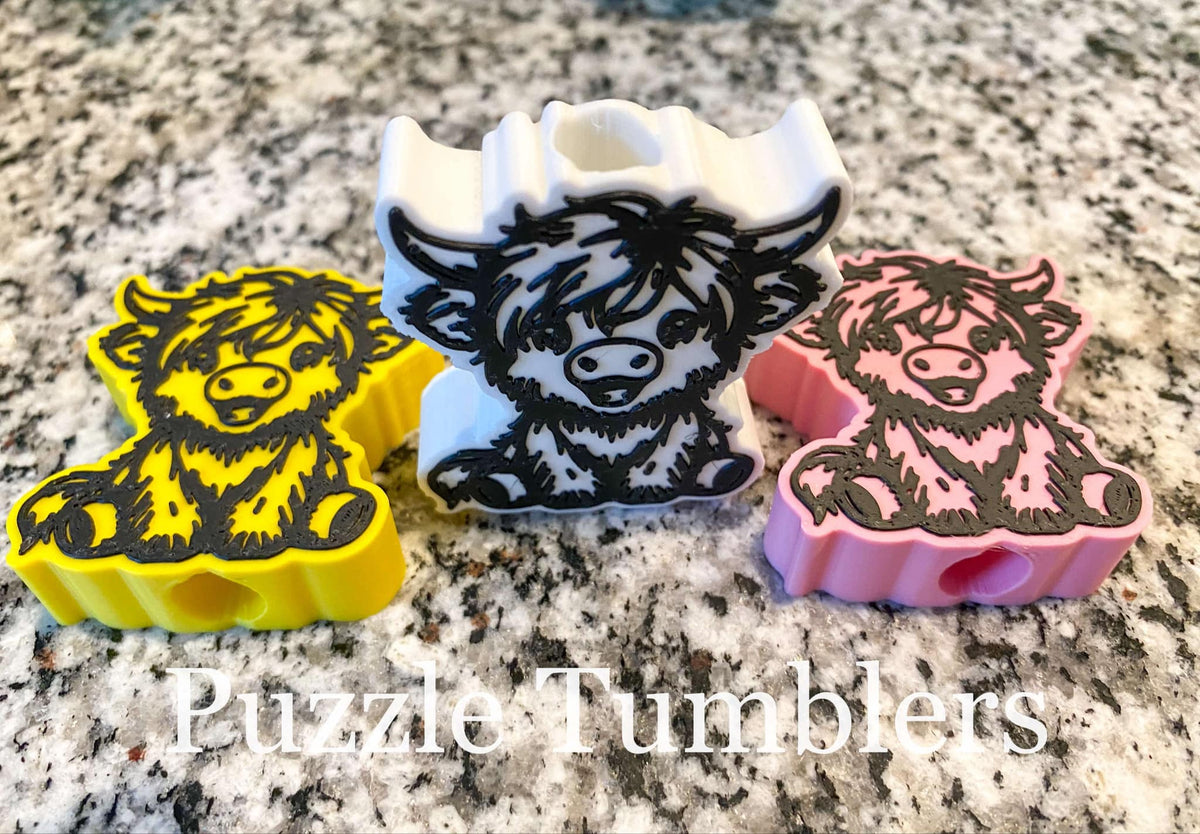 3D Printed Highland Cow Straw Topper - 40oz Straw = 10mm – Puzzle Tumblers