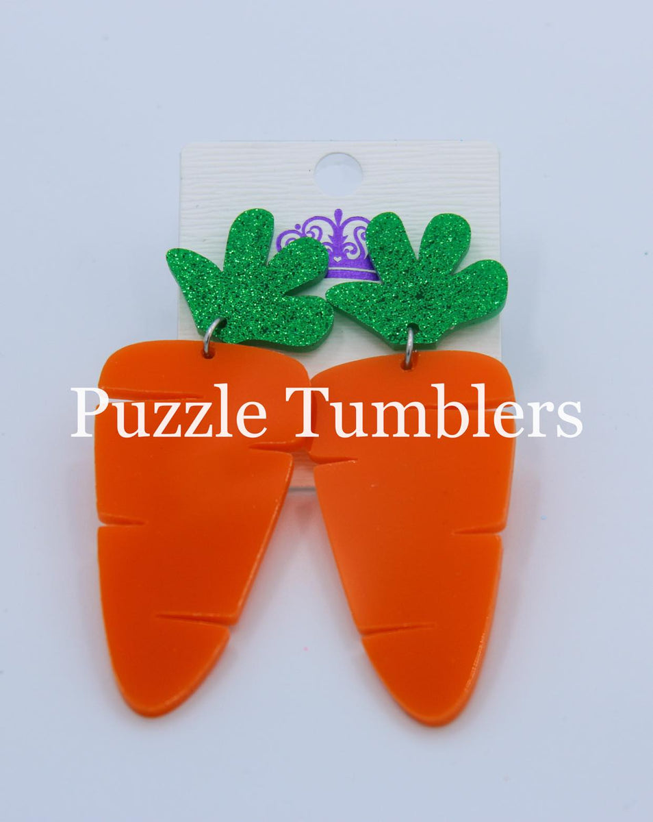 CARROT SHAPE EARRINGS – Puzzle Tumblers