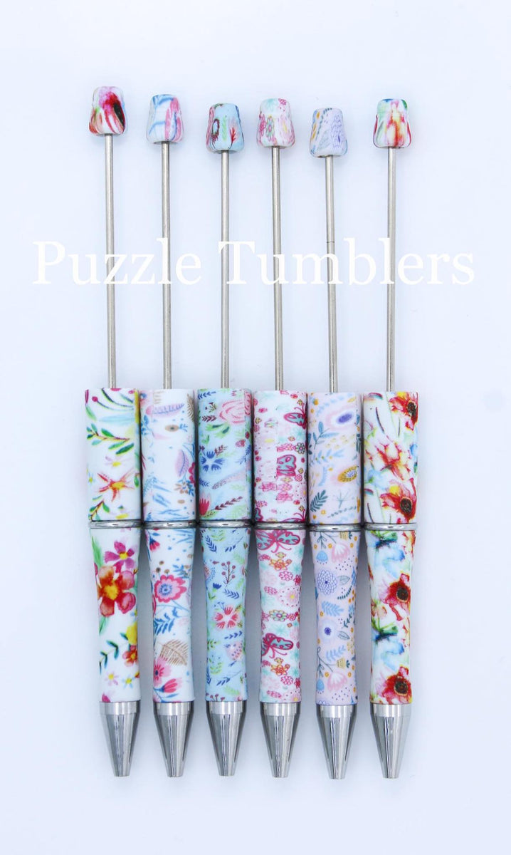 FLORAL BUBBLE GUM BEAD PENS - BEADABLE PEN DIY – Puzzle Tumblers
