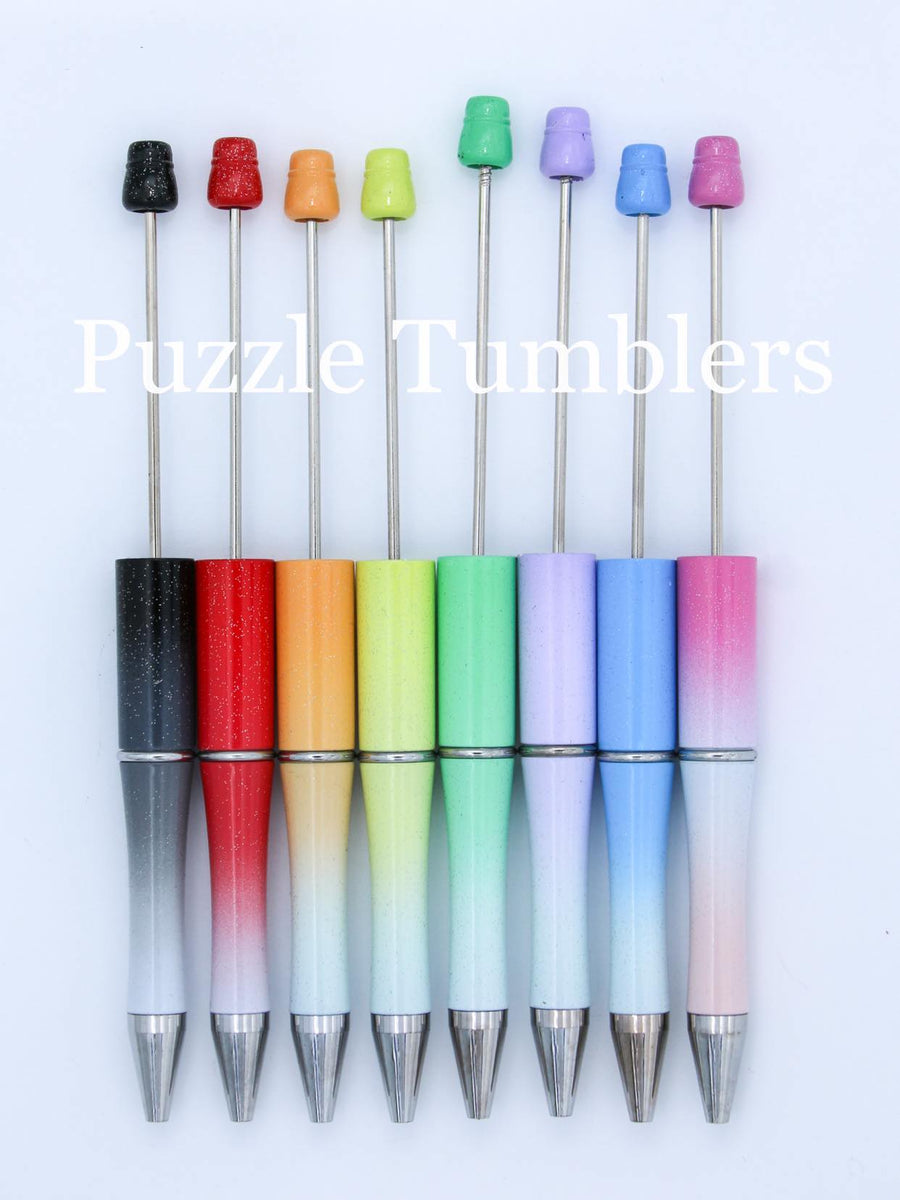 GLITTER OMBRE BUBBLE GUM PENS - BEAD PENS - BEADABLE PEN DIY – Puzzle ...